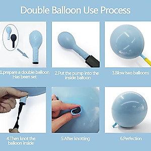 Navy Blue Balloon Garland Double Stuffed Dusty Blue White Sand Balloons Slate Blue Beige Cream Balloon Arch Kit Metallic Gold Balloons For Neutral Baby Shower Graduation Birthday Party Decoration