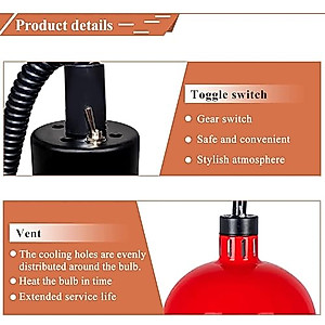 Food Heat Lamp Commercial Food Warmer Lamp 60-180Mm 290Mm Bulb Retractable Heat Lamps Catering Restaurant Or Home Food Warmers,