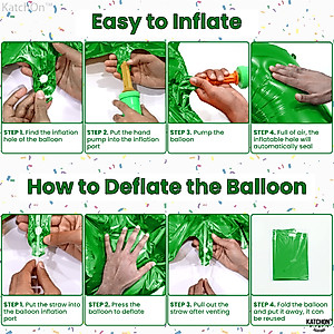 KatchOn, Giant Dark Green Number 3 Balloon - 40 Inch | Three Rex Birthday Party Decorations | Green 3 Balloon Number for Dinosaur Balloons | Green Three Balloon for Three Rex Birthday Decorations Boy