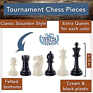 WE Games Best of Travel Chess Sets - Chess Board is Tournament Style Roll Up - 20 inches, 34 Chess Pieces, Portable Chess Set Bag, Includes Equalizer Dice & How to Play Chess Instructions Booklet