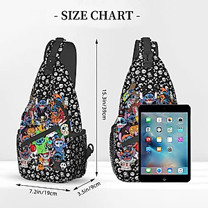 Horror Movie Crossbody Sling Backpack Cartoon Sling Bag Travel Hiking Chest Bag Daypack For Purses Shoulder Bag Women Men'S