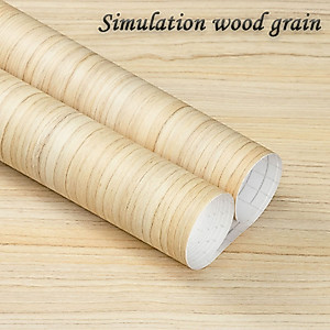 WIFEA 23.6"x 197" Wood Contact Paper Wood Grain Wallpaper Peel and Stick Self Adhesive Vinyl Film Removable Waterproof, Contact Paper for Cabinets Countertops Tabletop Walls, Brown Wood Textured