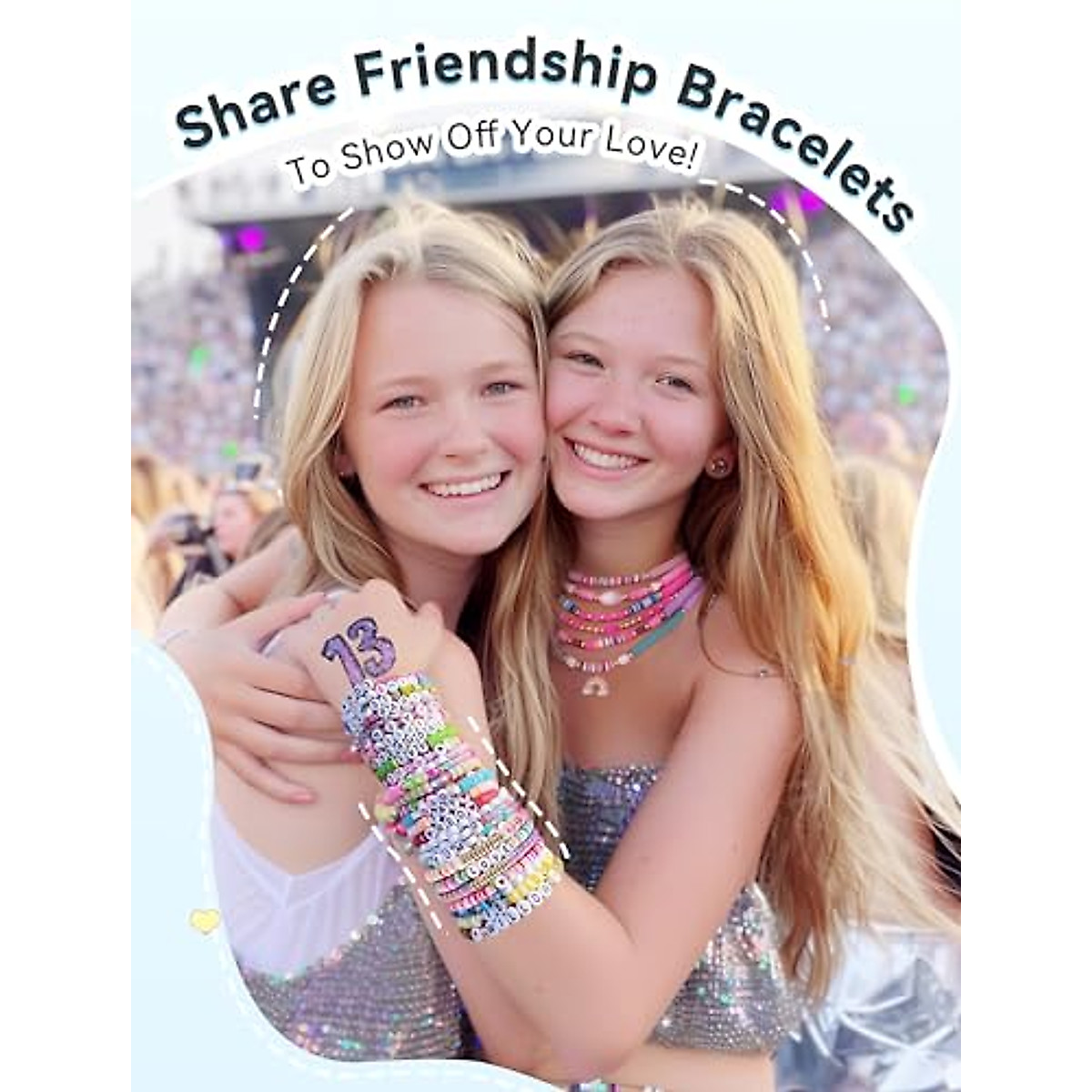 ARTDOT 5342 PCS Clay Beads for Friendship Bracelets Making Kit, 24 Rainbow Colors Jewelry Making Supplies Heishi Beads with Elastic String and Organizer Gifts for Teen Girls Ages 6 7 8 9 10 11 12