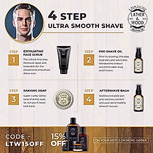 Lather & Wood Shaving Soap - Barbershop - Simply the Best Luxury Shaving Cream - Tallow - Dense Lather with Fantastic Scent for the Worlds Best Wet Shaving Routine. 4.7 oz (Barbershop)