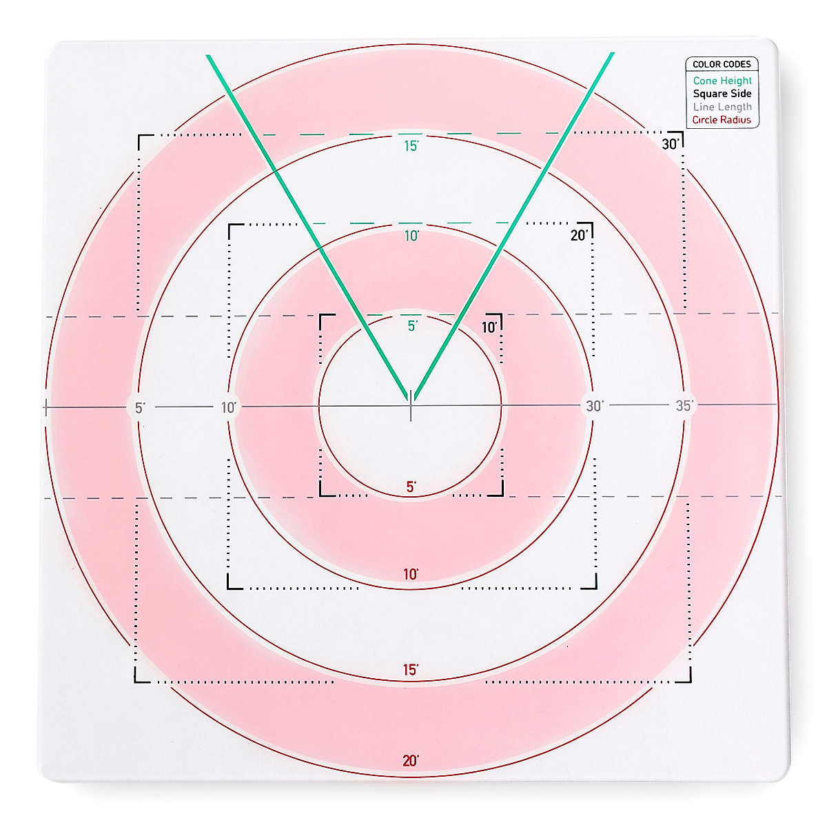 Hexers Spell Effects Damage AOE Template, Compatible with Dungeons and Dragons D&D DND Pathfinder RPG, templates for Line Cone Square or Circle Spells, converts inches to in Game feet