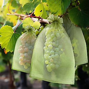 50 PCS 6X9 inches Fruit Protection Bags,Fruit Bags for Fruit Trees,Fruit Bags Protection,Green Netting Fruit Cover Bags Drawstring Mesh Fruit Protectors Pest Barrier for Fruit Trees Veggies Garden