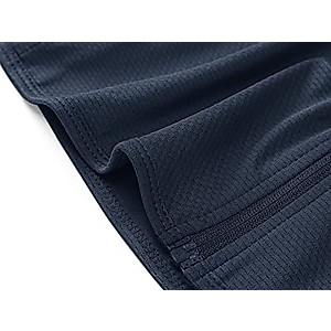 MAGCOMSEN Women's Lightweight Athletic Jacket Zipper Running Shirts Quick Dry Long Sleeve Sun Protection Shirts Navy XL