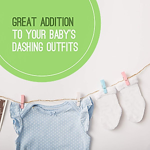 Kushies Newborn Terry Socks (White 6 pack, 0-3 Months)