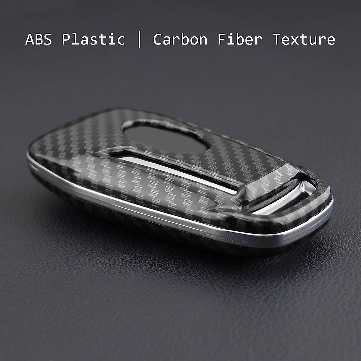 JEYODA ABS Smart keyless Entry Remote Key Fob Carbon Fibre Car Key Shell For Ford F150 Mondeo Mustang Edge Fusion Lincoln MKC MKZ MKX(Shell With Keychian)