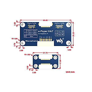 waveshare Universal e-Paper Driver HAT Board Supports Various SPI Interface e-Ink Raw Display Panels Compatible with Raspberry Pi 3B+/3B/2B/Zero/Zero W