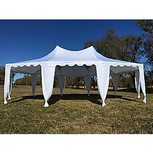 Delta 29'x21' Decagonal Party Tent Canopy, Wedding Tent Gazebo, Heavy Duty Outdoor Event Shelter, Water Resistant, White