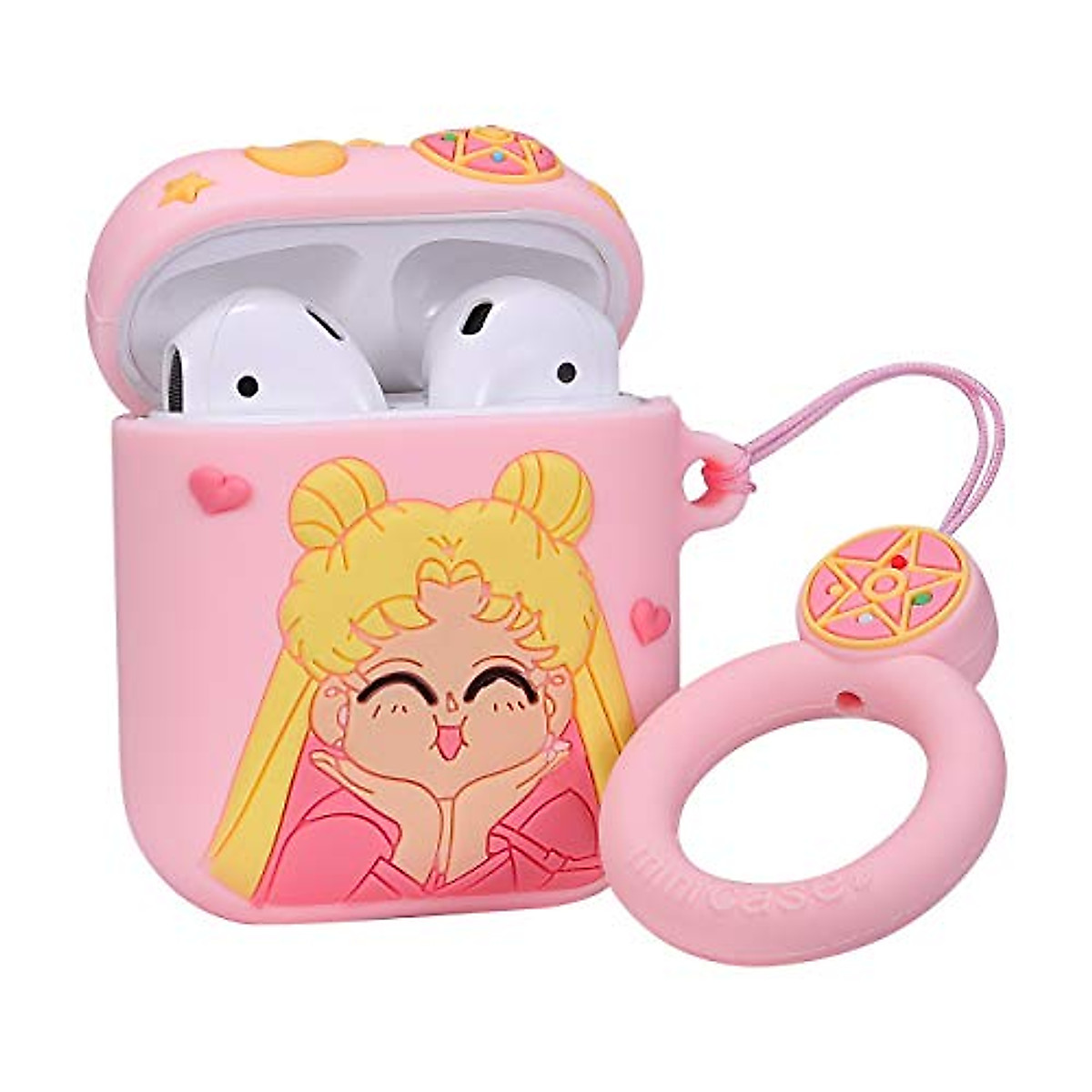 Besoar Sailor Girl for Airpod 1/2 Case, Cartoon Cute Fashion Cool Silicone Design Character Cover for Airpods, Unique Stylish Kawaii Funny Fun Protective Shell Girls Women Girly Cases Air Pods 2&1