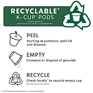 Starbucks Medium Roast K-Cup Coffee Pods with 2X Caffeine, for Keurig Brewers, 4 boxes (48 pods total)