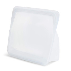 Stasher Silicone Reusable Storage Bag, Bundle 3-Pack Bowls (Clear) & Silicone Reusable, Stand-Up Mid (Clear)