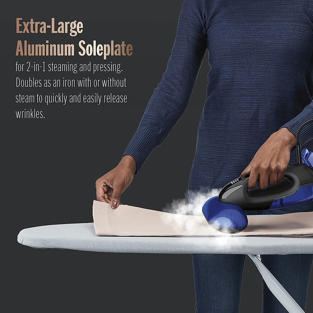 Conair 2-in-1 Hand Held Steamer and Iron for Clothes, Turbo ExtremeSteam 1875W Garment Steamer and Clothing Iron