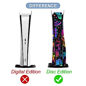 AoHanan Mushrooms and Skulls 5 Skin Controller Accessories Cover Skins Anime Vinyl Cover Sticker Full Set for 5 Disc Edition