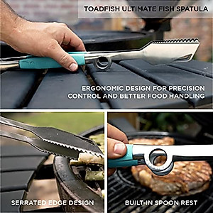 Toadfish Ultimate Grill Tongs, 17-Inch Long Kitchen Tongs, Full Stainless Steel for Cooking, Grilling, BBQ