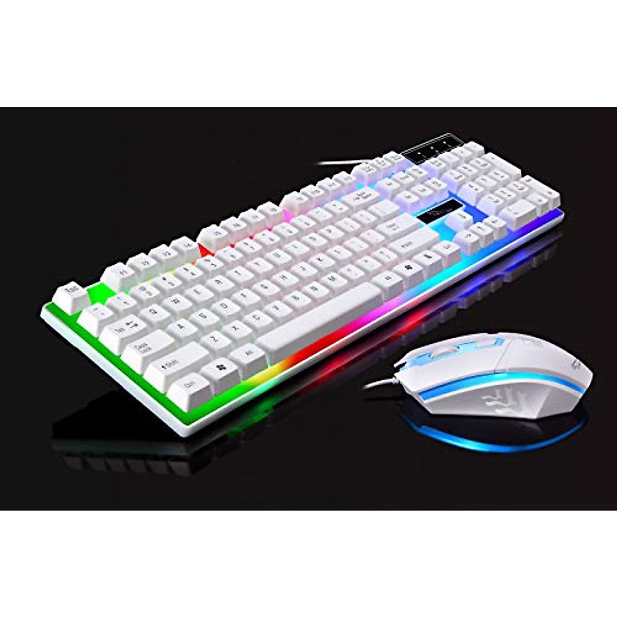 apfkkf Mechanical Gaming Keyboard, USB Luminescent 104 Keys, Wired Keyboard, Suitable for Professional Computer Gamers Or Office