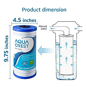 AQUACREST AP810 Whole House Water Filter, Replacement for 3M® Aqua-Pure AP810, AP801, AP811, Whirlpool® WHKF-GD25BB, WHKF-DWHBB, 5 Micron, 10" x 4.5", Well & Tap Water Filter, Pack of 3