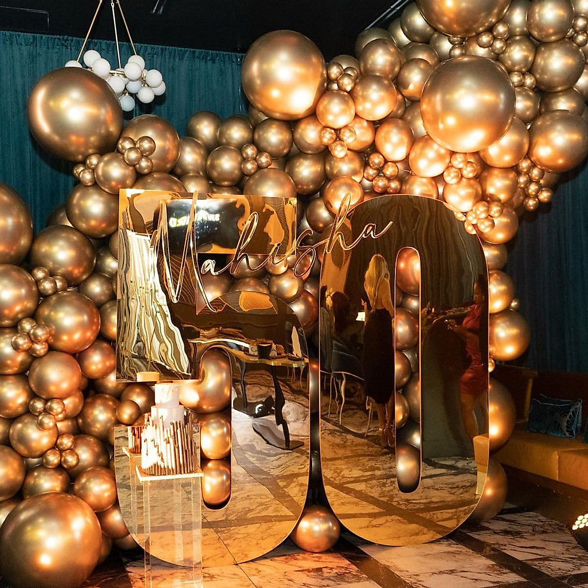 ADOINBY 18 Inch Metallic Gold Balloons - 35Pcs Large Thick Gold Balloons Big Round Chrome Gold Latex Balloons for Birthday Baby Shower Wedding Graduation Gold Themed Party Decorations