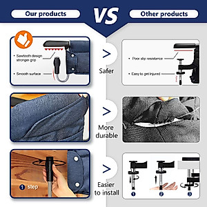 Updated Hook On High Chair, Hoomall Fast Table Chair, High Load Design Clip on High Chair, Fold-Flat Storage Portable Attachable Table Removable Seat Convenient for Home and Travel Navy