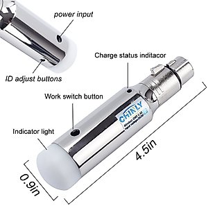 CHINLY 6pcs DMX512 DMX Dfi DJ 2.4G 5 Charging Wireless Receiver Built-in Battery & 1 Transmitter LED Lighting Control for LED Stage Par Party Light