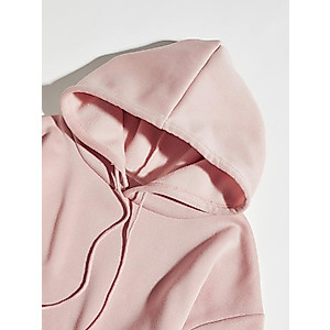 Floerns Women's Letter Graphic Printed Long Sleeve Drawstring Hoodie Sweatshirt A Light Pink L