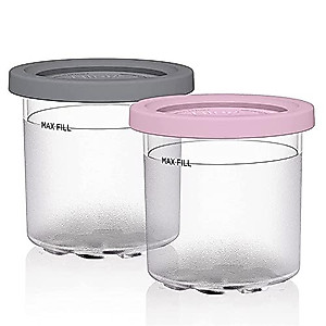 New Ice Cream Pints Containers|2/4 Packs Containers with Lids Replacements for Ninja Creami Pints,With NC301 NC300 NC299AMZ Series Ice Cream Maker (B)