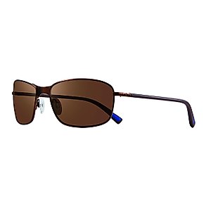 Revo Sunglasses Decoy: Polarized Lens with Metal Rectangle Wrap Frame, Brown Frame with Terra Lens