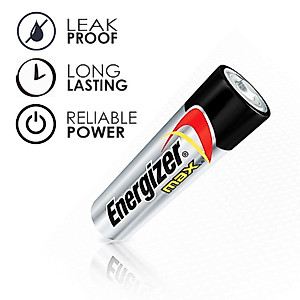 HeroFiber Energizer AA Batteries 48 Count, Multi Purpose Double A Battery Max Alkaline, Long Lasting, Leak Resistant, The Perfect Choice of Power for All AA Battery Operated Devices