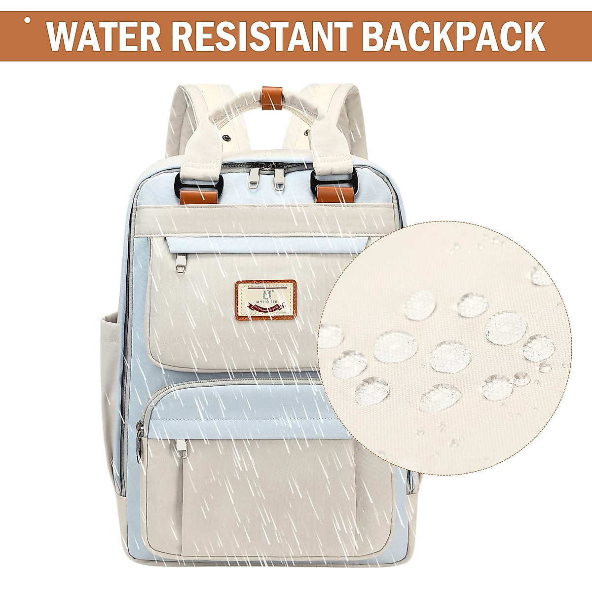 MYHOZEE School Backpacks for Girls, Laptop Backpack Travel Daypack 15.6 Inch Square Backpacks Casual Aesthetic College Bookbags