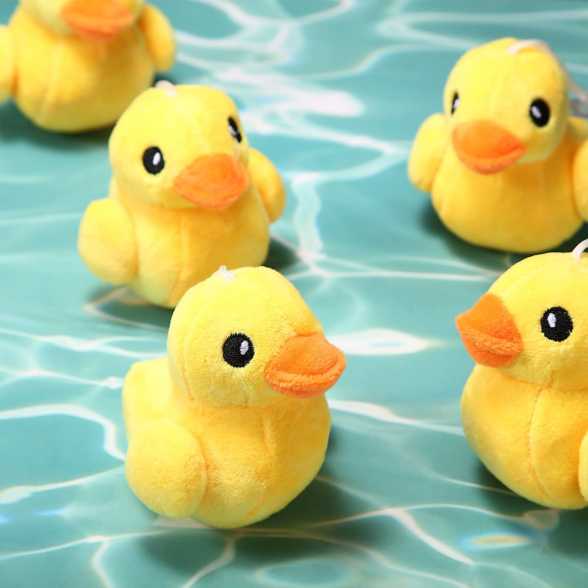 Skylety 12 Pieces Stuffed Duck Plush Yellow Duck Stuffed Animal 4 Inches Duck Plush Soft Toy Small Duck Playset for Boys and Girls Room Sofa Birthday Baby Shower Duck Theme Party Decoration