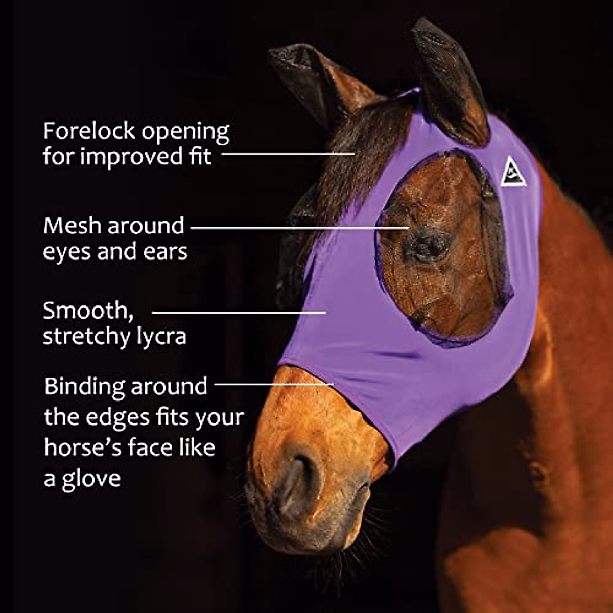 Professional's Choice Comfort-Fit Pony Fly Mask - Purple - Maximum Protection and Comfort for Your Horse