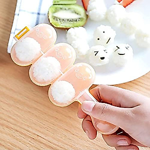 DZHT Rice Ball Molds, DIY Rice Baller Shakers Lunch Maker Mould, Onigiri Mold, Ball Shaped Kitchen Tools Food Decor for Kids, Rice Ball Mold Shaker Sushi Maker Mould with a Mini Rice Paddle (1 Set)