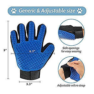 NYJUCL Shedding Gloves for Dogs & Cats, Pet Grooming Bathing Washing Hair Remover Brush Fur Mitts, for Cat Dog Horse Rabbit Animal, 1 Pair(One Size Fits All)
