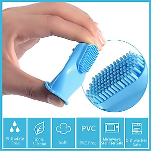 Silicone Finger Toothbrush for Toddlers and Baby Teething Finger Massager - Safe and Gentle Infant and Toddler Finger Brush for Trouble-Free Teething and Early Oral Hygiene Training - 3 Pack - Boys