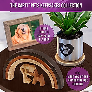 Capti Rainbow Bridge Dog Memorial Gifts, Cat Memorial Gifts - I'll Meet You at The Rainbow Bridge - Pet Loss Gifts, Bereavement, Sympathy Keepsake Dog Mom, Dog Dad for Loss of Pet (Dog and Mom)