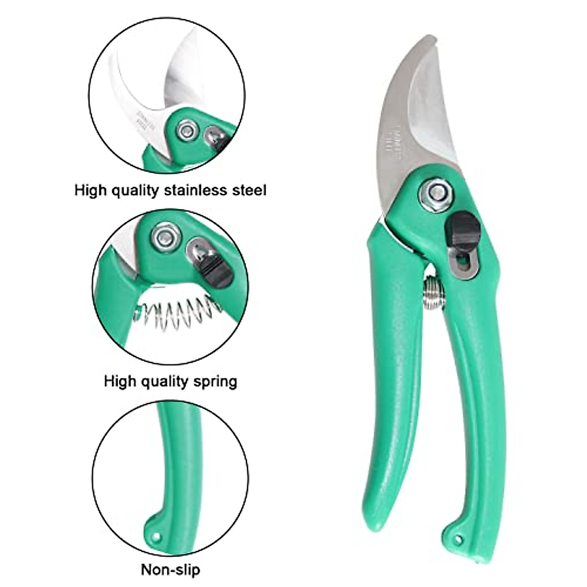 Madotree 8 inch Garden Pruning Shears,SK5 Blade Pruning Scissors,For Cutting Flowers, Trimming Plants, Bonsai and Fruits Picking