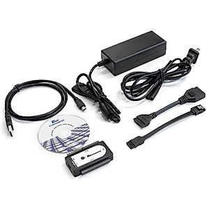 Kingwin USI-2535 USB 2.0 to SATA/IDE Adapter for 2.5 Inch, 3.5 Inch, 5.25 Inch Hard Drives with One Touch Back-Up, Power Supply Included