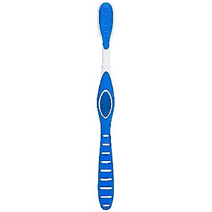 Colgate 360 Whole Mouth Toothbrush, Adult Soft Toothbrush With Tapered Bristles, Features Tongue Cleaner and Ergonomic Handle, Helps Whiten Teeth and Removes Bacteria, 4 Pack