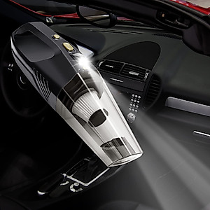 FARYODI Handheld Vacuum Cordless, 2022 8000Pa Powerful Hand Vacuum Cordless Rechargeable with LED Lighting, 2-3h Quick Charging, Wet & Dry Use, Portable Vacuum Cleaner for Pet Hair, Home, Car, Office