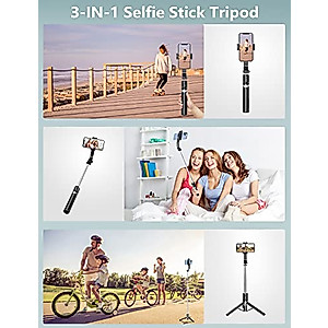 44.9 Inch Selfie Stick with Reinforced Tripod - 2 Fill Lights, Tupwoon Extendable & Portable Phone Tripod with Remote, Compatible with iPhone 14 Pro Max/13/12/11 Samsung Android