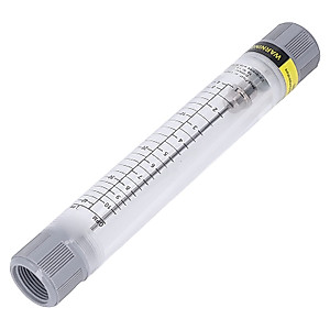 Flowmeter Flow Measuring Tool,Liquid Flow Flowmeter Tube Type 1‑10GPM Accurate Scale Transparent Acrylic Water Flow Meter G1 Female Thread, Water Rotameter Instantaneous for Factory Industry