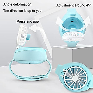 Portable Watch Fan, Battery Operated Mini USB Charging Fan with 3 Speeds, Wearable Personal Fan USB Rechargeable Suitable for Kids Adults Outdoor Travel, Hiking and Climbing (Light blue)