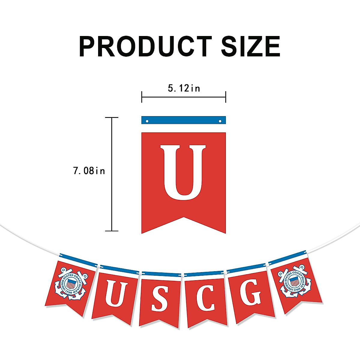 Military USCG Banner,US Coast Guard Graduation Parties, Retirement, Welcome Home & Birthdays Party Decoration Supplies