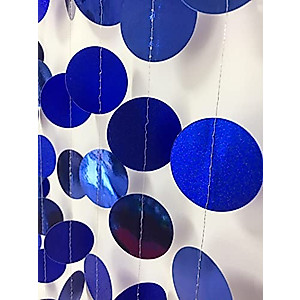 Autupy 4 Pack 52 feet Royal Blue Circle Garland Navy Blue Dots Paper Garland String Hanging Backdrop for Birthday Rustic Wedding Baby Shower Vintage Bachelorette Party