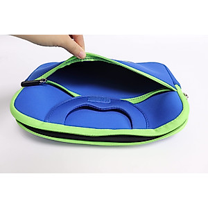 Kids Tablet Carrying Case, 7-10.5 inch Universal Neoprene Zipper Sleeve Tablet Bag Compatible with All Fire Kids, Kids Galaxy and Apple iPad Kids Tablets.(Blue Dino)