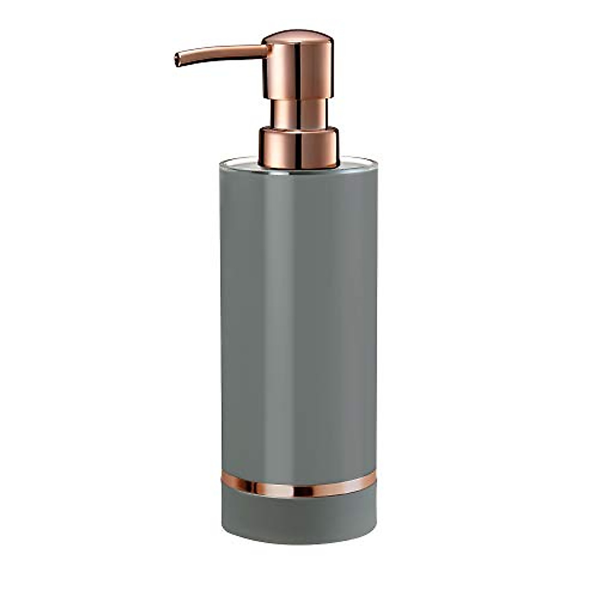 Bathroom Accessories - Set of 4 Includes Decorative Soap Lotion Dispenser, Tumbler, Tissue Box, Tray for Modern Farmhouse Bath Decor Kitchen Countertop Organizer Housewarming Gift - Grey