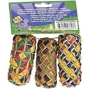 Planet Pleasures Woven Cylinder Foot Toy (3 Pack), Small