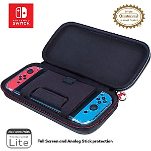 Game Traveler Nintendo Switch Mario Case - Adjustable Viewing Stand, Protective PU Leather Hard Case with Deluxe Carry Handle, Includes Two Game Cases - Nintendo Switch , Switch OLED and Switch Lite